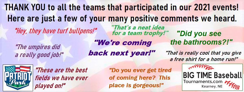 BIG TIME Baseball Tournaments > Home