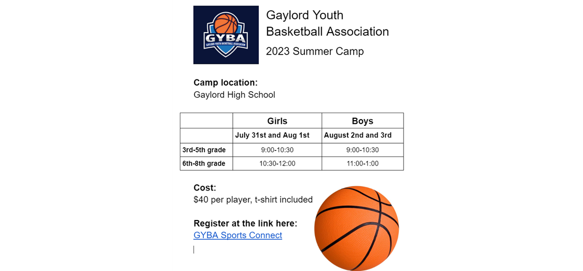 Gaylord Youth Basketball League > Home